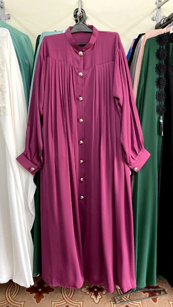 Plates Style Open Abaya with Belt - Online Islamic Store