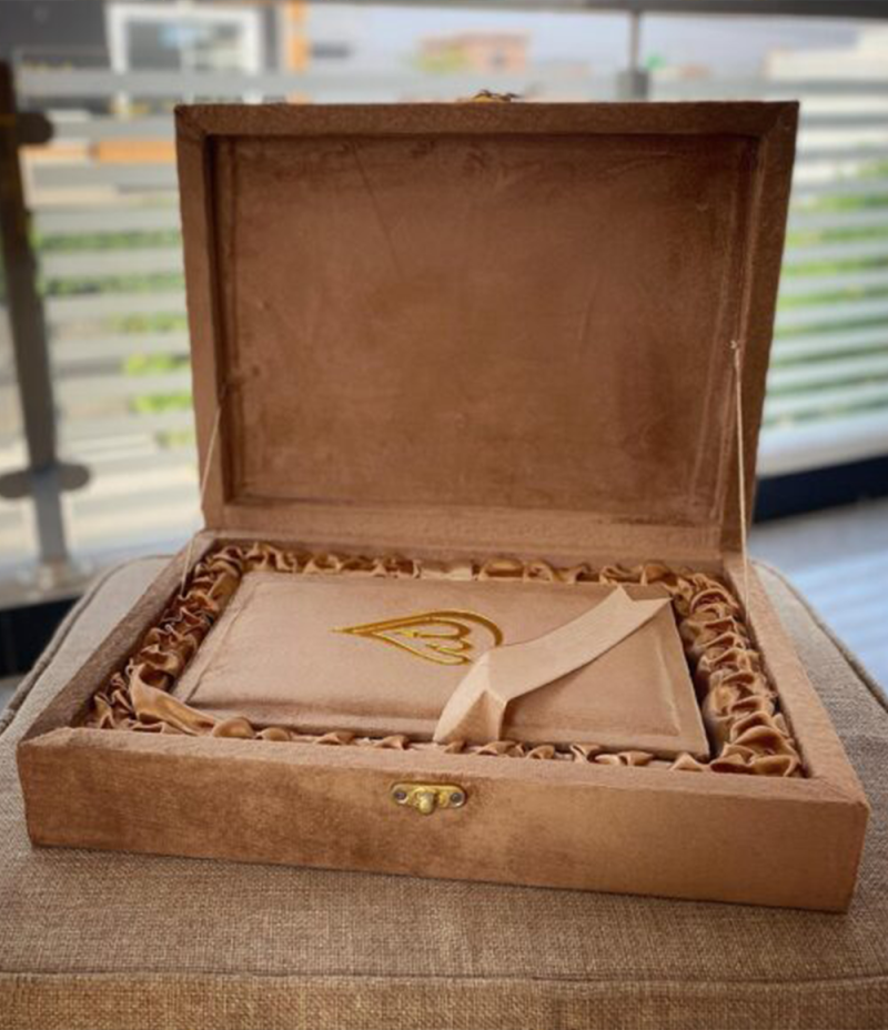 Velvet Fancy Quran with Rehl Box - Online Islamic Store